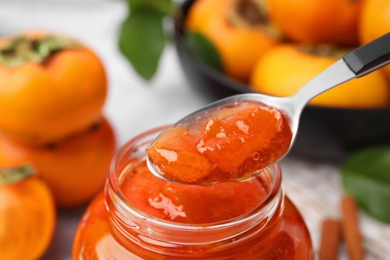 Persimmon Jam Canning Recipe And Step-by-step Preserve